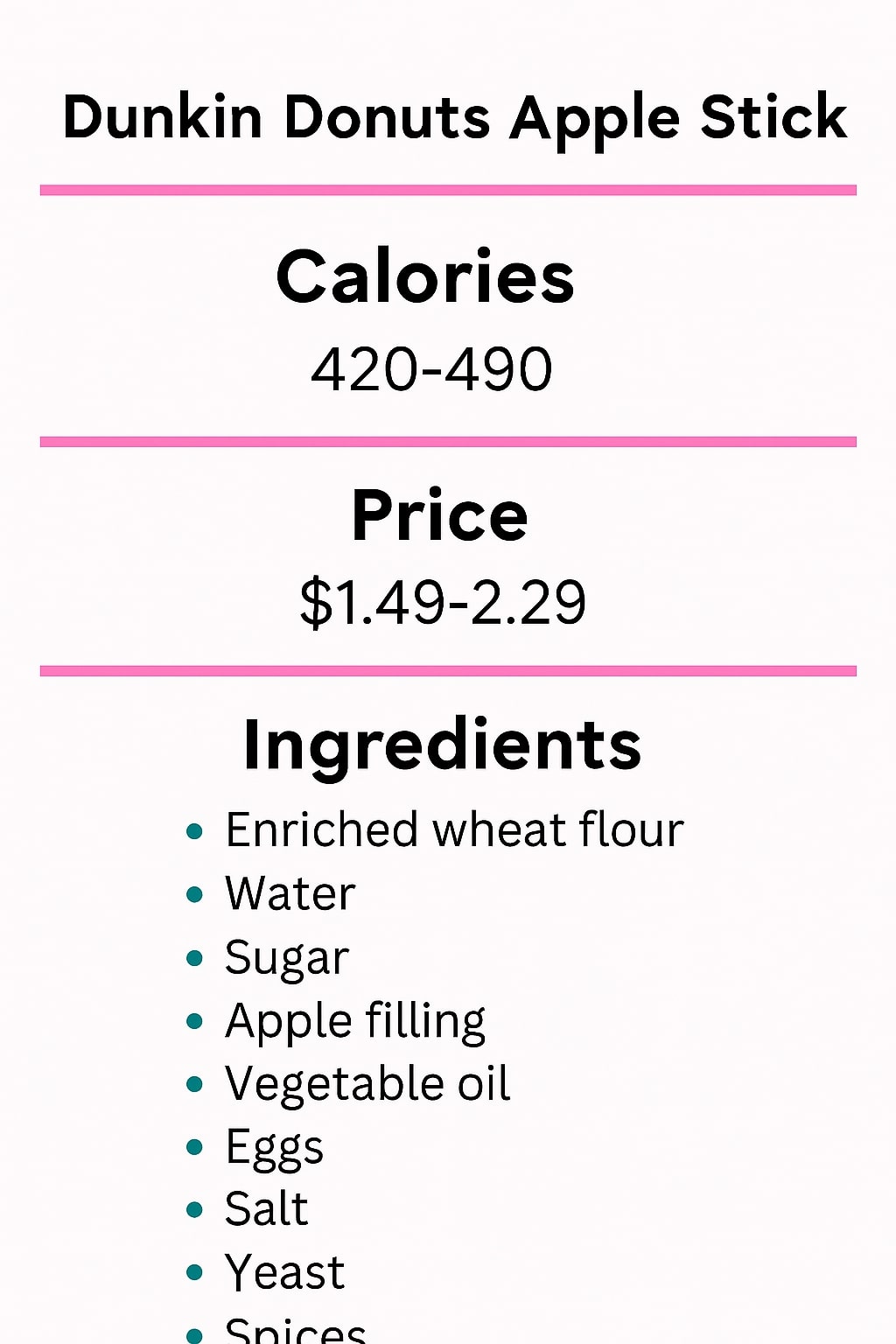 Dunkin Donuts Apple Stick: Price, Calories, Ingredients & More ...