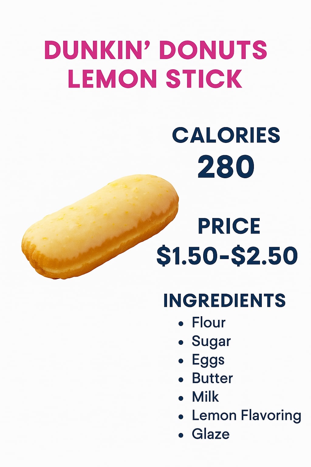 Dunkin Donuts Lemon Stick: A Complete Guide - Dunkindonutmenuprices.com