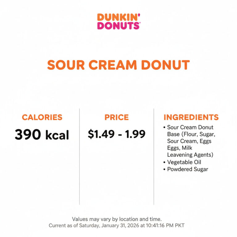 Dunkin Donuts Sour Cream Donut: Price, Calories, Ingredients & Honest ...