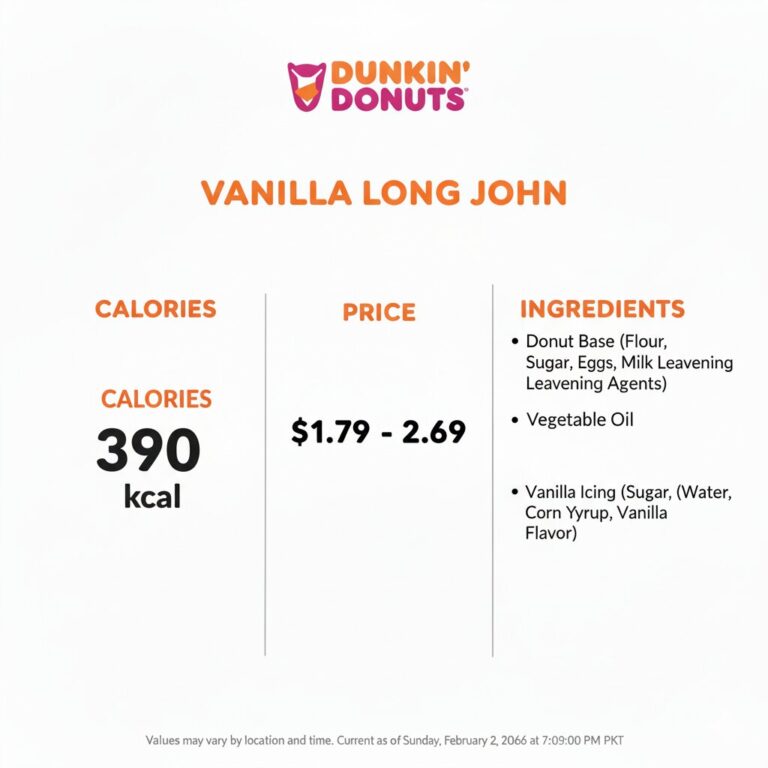 Dunkin Donuts Vanilla Long John: Price, Calories, Ingredients & Honest ...